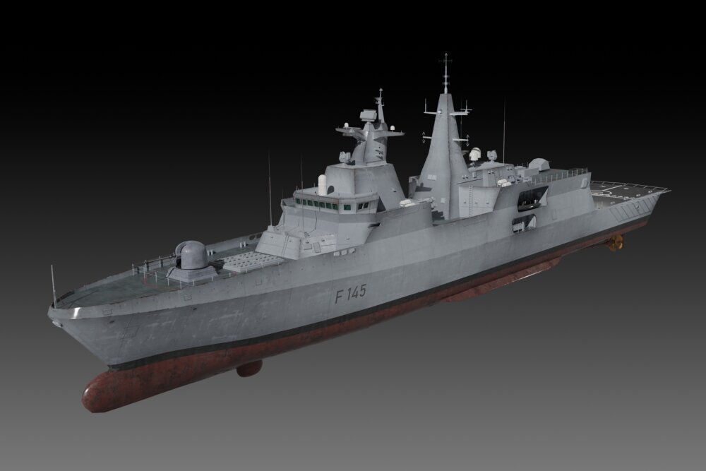Meko A200 Valour Class Frigate Low-poly 3D model - Download Warship on ...