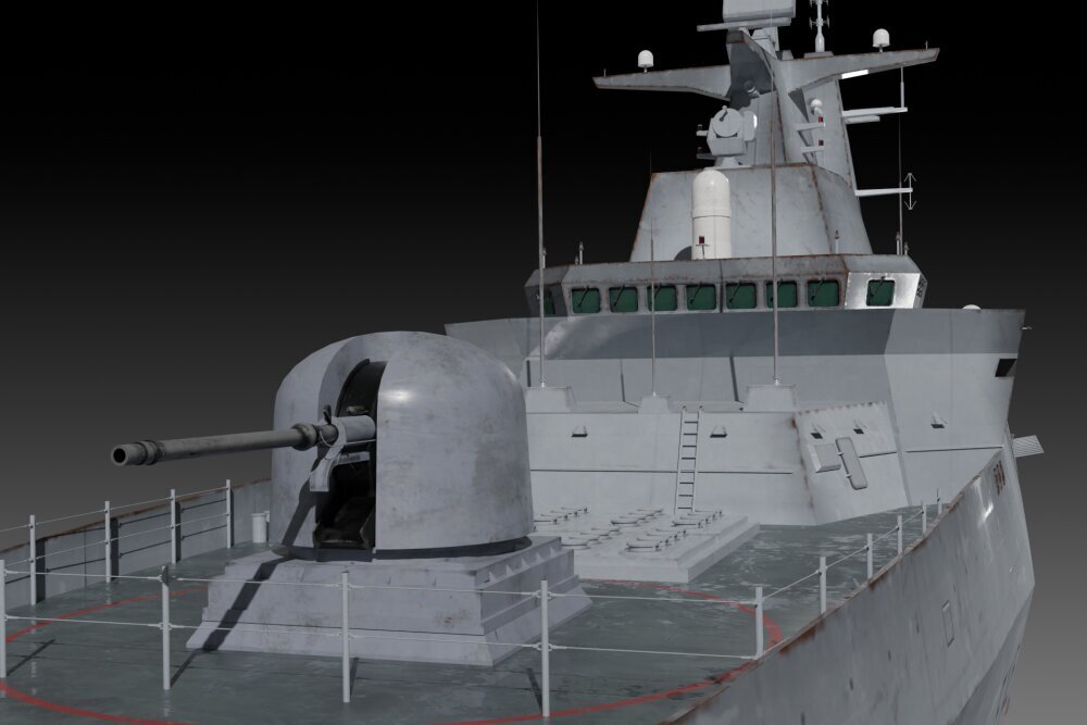 Meko A200 Valour Class Frigate Low-poly 3D model - Download Warship on ...