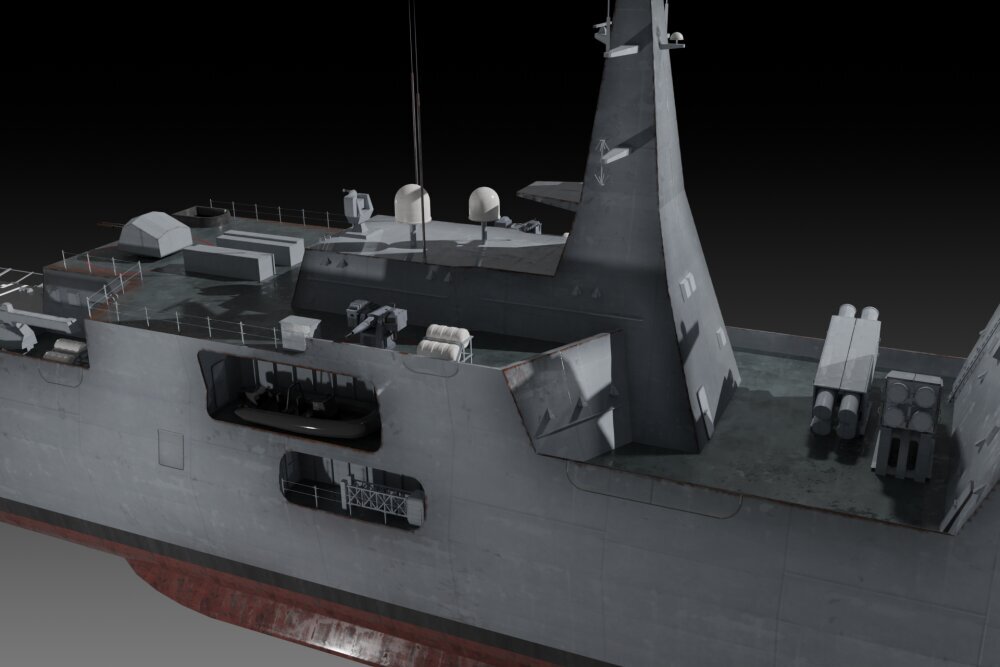 Meko A200 Valour Class Frigate Low-poly 3D model - Download Warship on ...