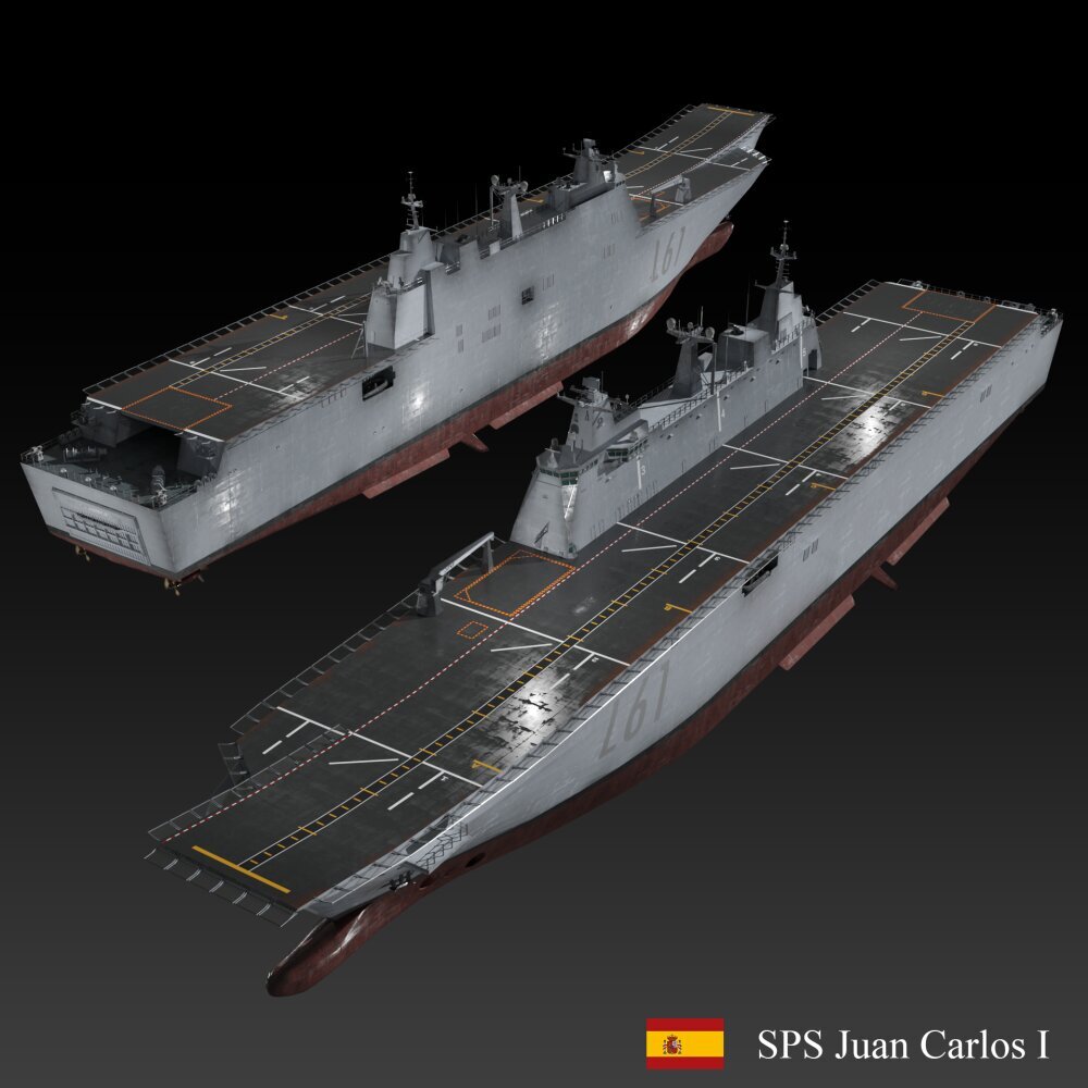 Sps Juan Carlos I Aircraft Carrier Low-poly 3D model - Download Warship ...