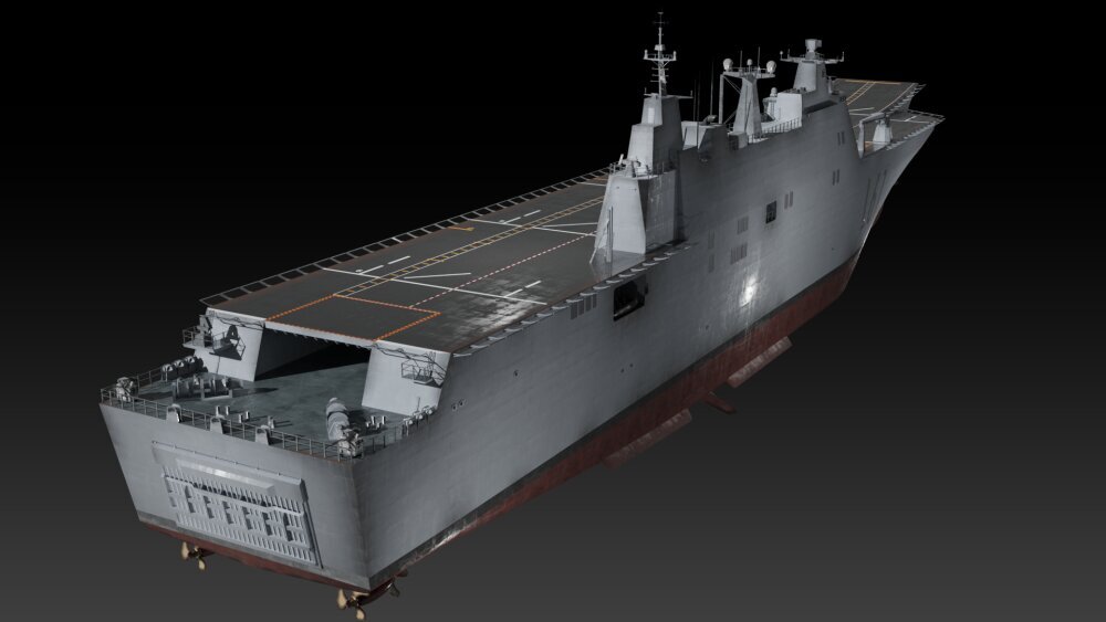 Sps Juan Carlos I Aircraft Carrier Low-poly 3D model - Download Warship ...