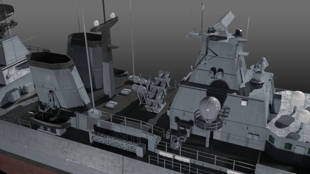 F123 German Navy Brandenburg Class Frigate Low-poly 3D model - Download ...