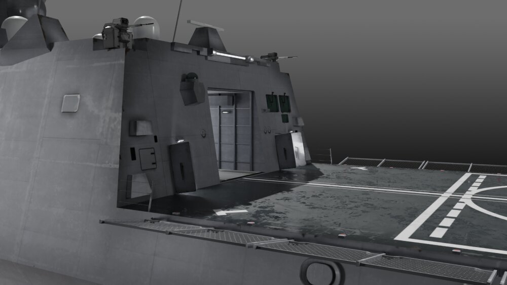 FREMM Class Frigate D650 Aquitaine Low-poly 3D model - Download Warship ...