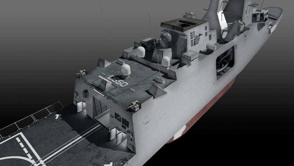 Fremm Class Frigate D650 Aquitaine Low-poly 3D model - Download Warship ...