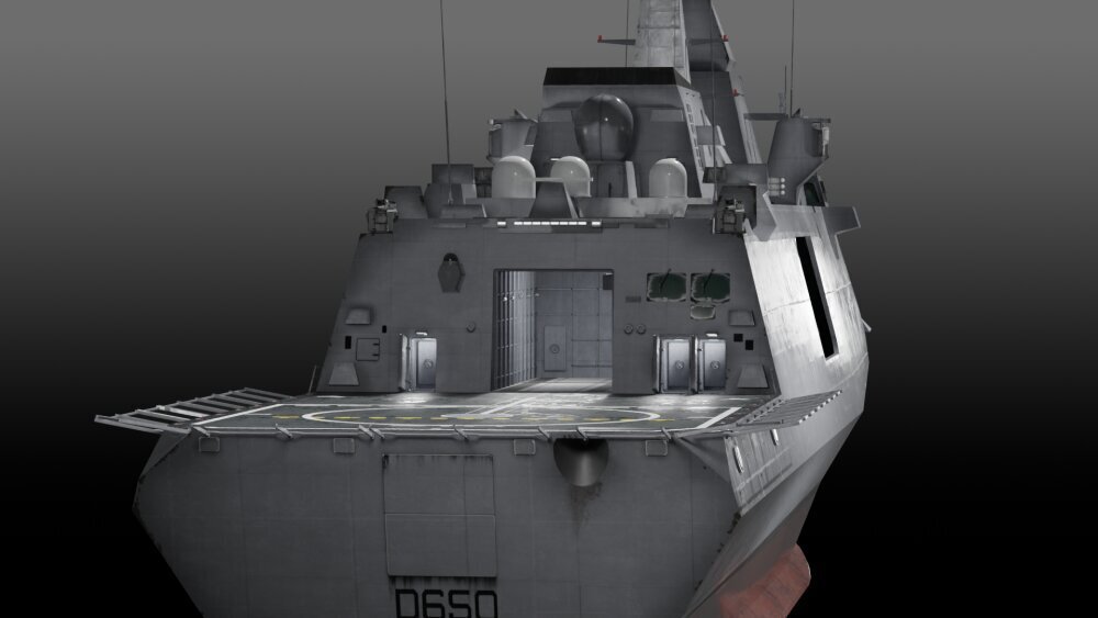 Fremm Class Frigate D650 Aquitaine Low-poly 3D model - Download Warship ...