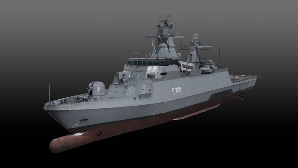 K130 German Braunschweig Class Corvette Low-poly 3D model - Download ...