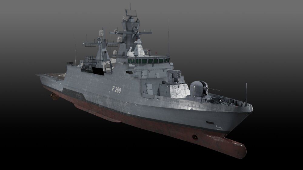 K130 German Braunschweig Class Corvette Low-poly 3D model - Download ...