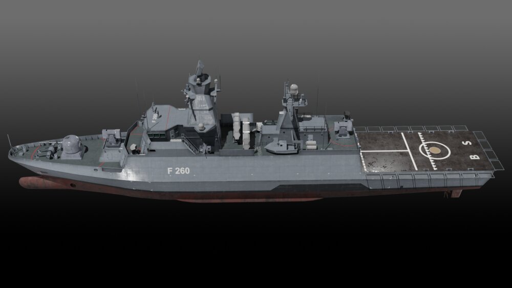 K130 German Braunschweig Class Corvette Low-poly 3D model - Download ...