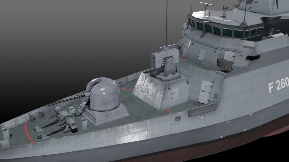 K130 German Braunschweig Class Corvette Low-poly 3D model - Download ...