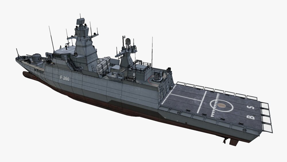 K130 German Braunschweig Class Corvette Low-poly 3D model - Download ...