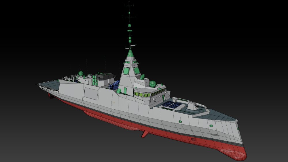 FDI Frigate FS Amiral Ronarch Low-poly 3D model - Download Warship on ...