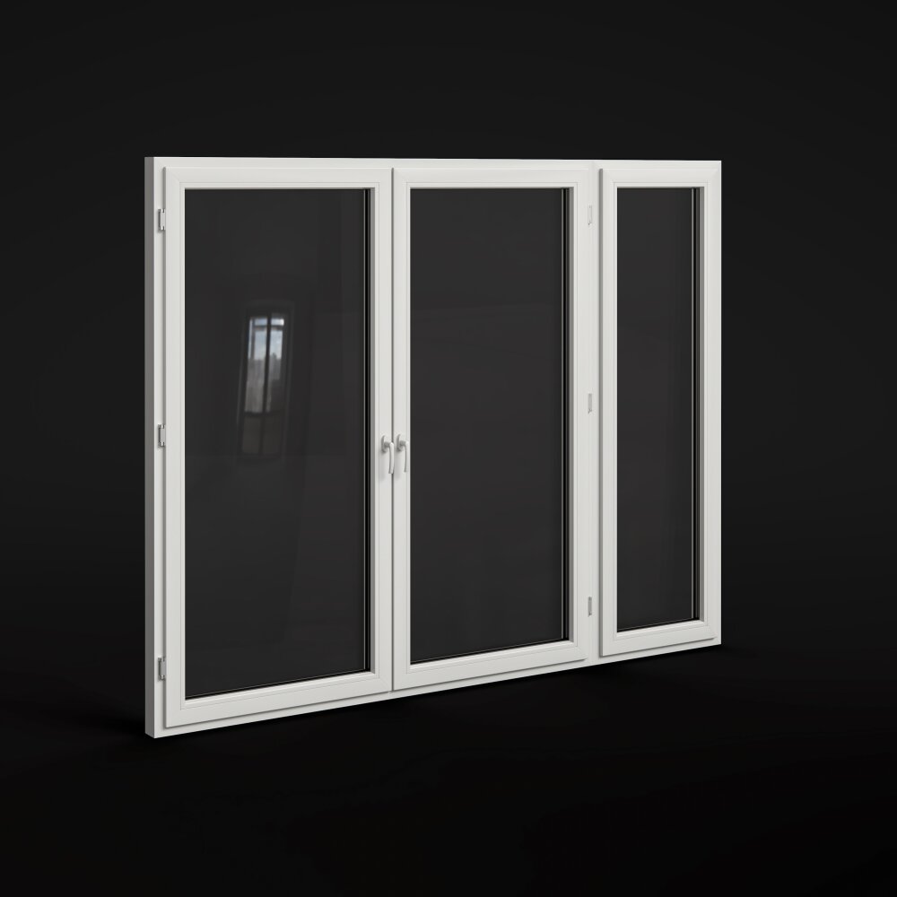 Sliding Glass Door with Triple-Panel Configuration 3D model - Download ...