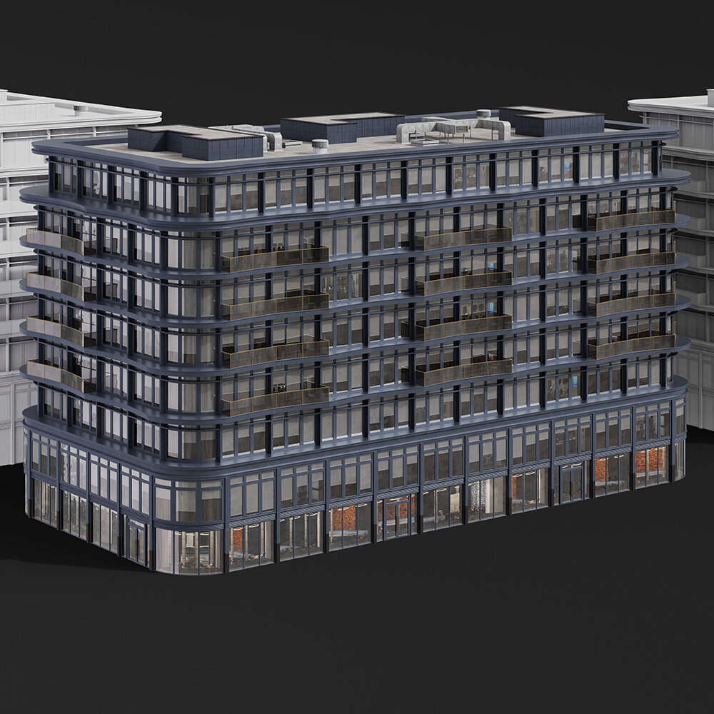 Multi-Story Commercial Building with Ground-Floor Retail Spaces Modelo ...