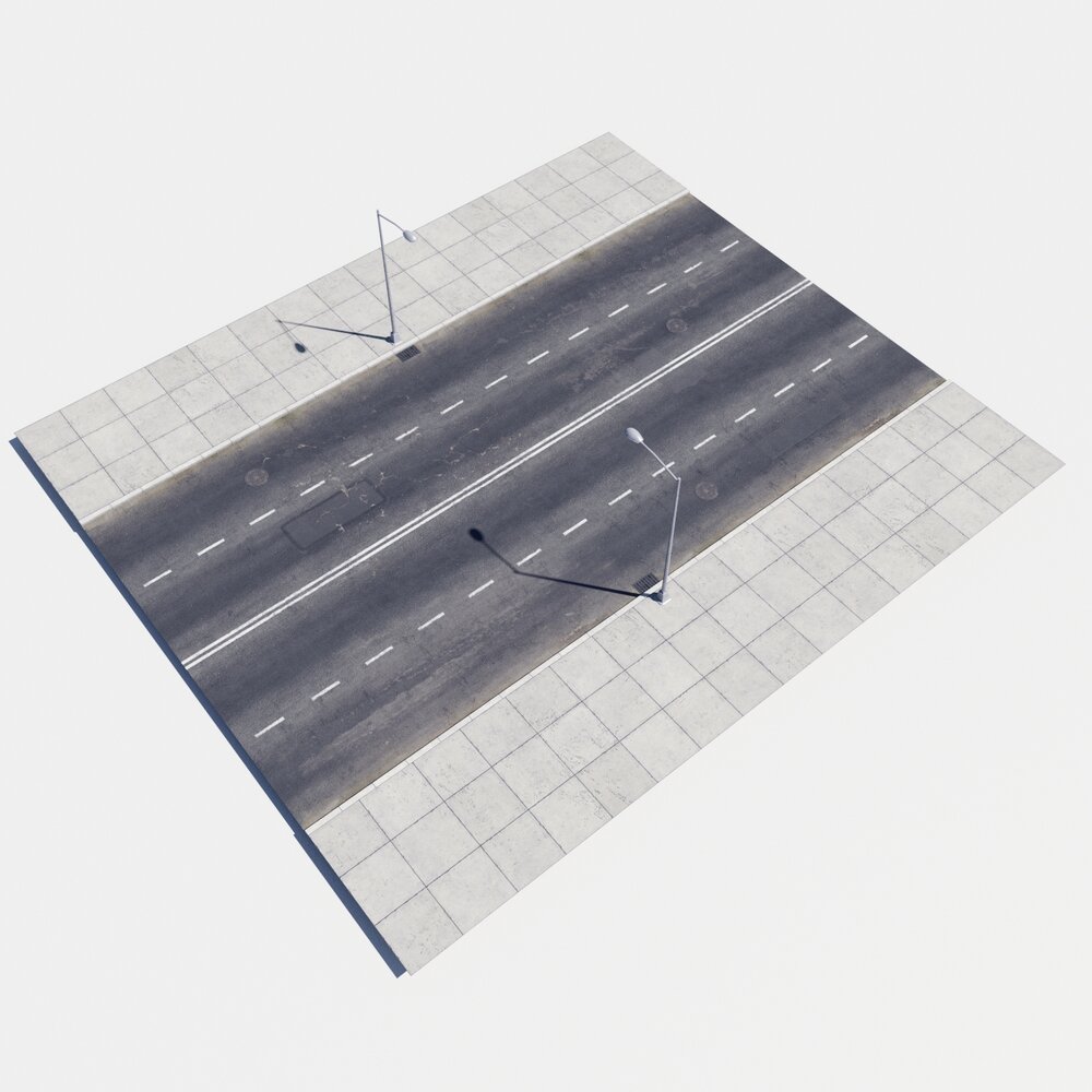 Modular Road 08 3D model - Download Street elements on 3DModels.org