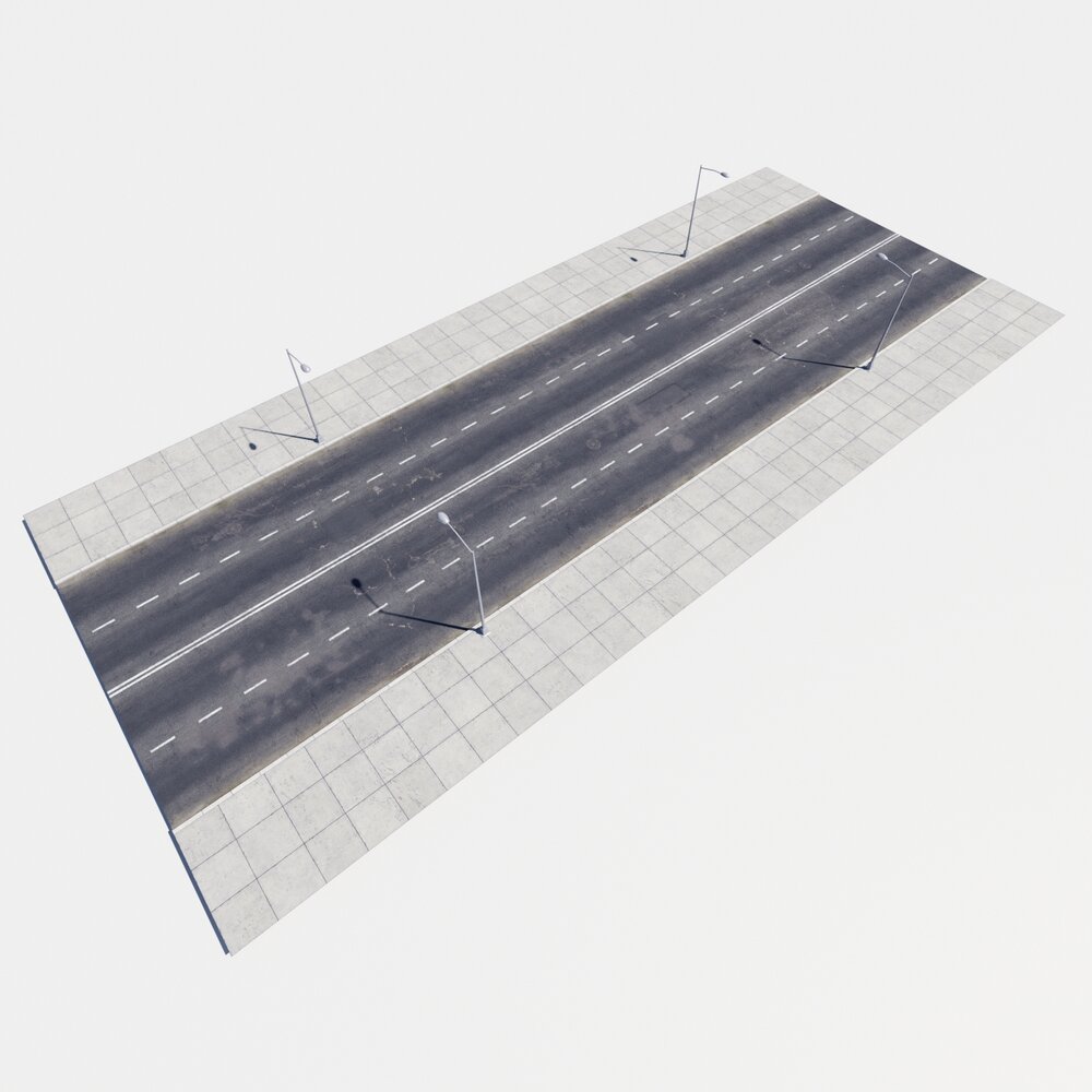 Modular Road 09 3D model - Download Street elements on 3DModels.org