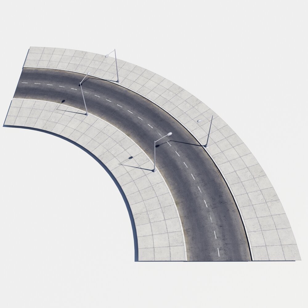 Modular Road 47 3D model - Download Street elements on 3DModels.org