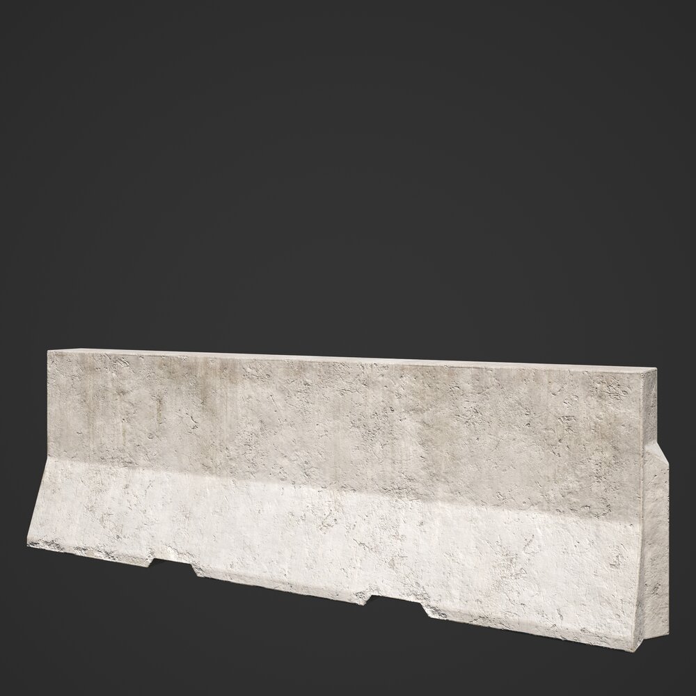 Concrete Road Barrier 3D model - Download Street elements on 3DModels.org