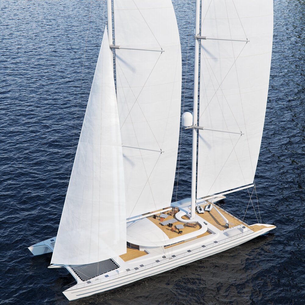 Sleek Ocean Sailing Yacht 3D model - Download Sailing ship on 3DModels.org