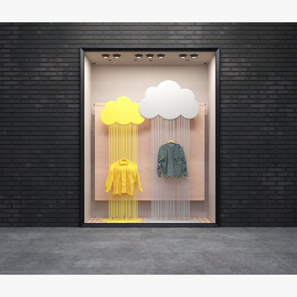 Rainy Day Theme Apparel Storefront 3D model - Download Commercial ...