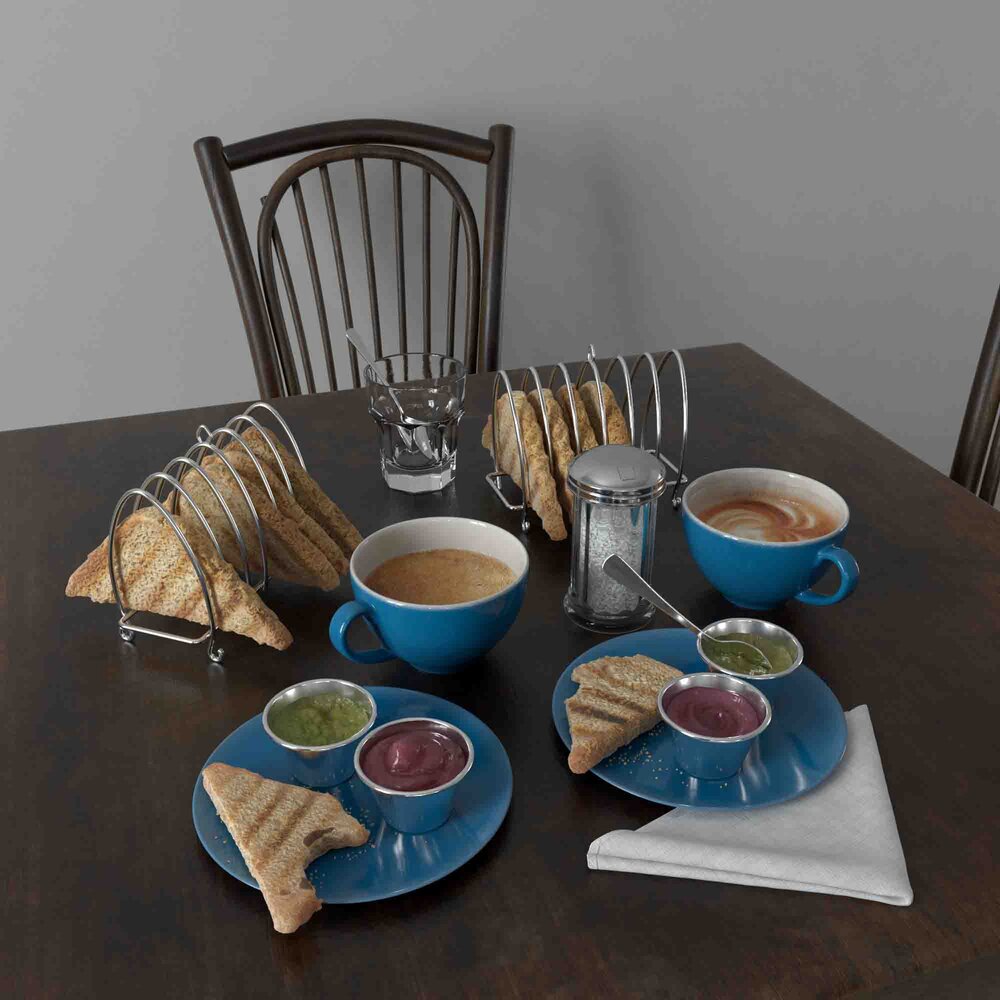 Breakfast Table with Coffee and Toast Rack 3D model - Download Dessert ...
