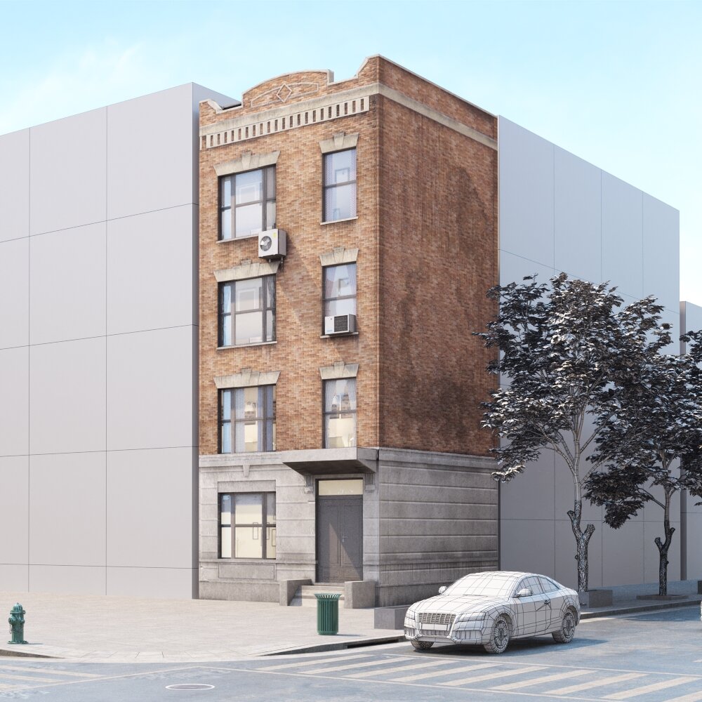 Brick Corner Building Urban Architectural Exterior 3D model - Download ...
