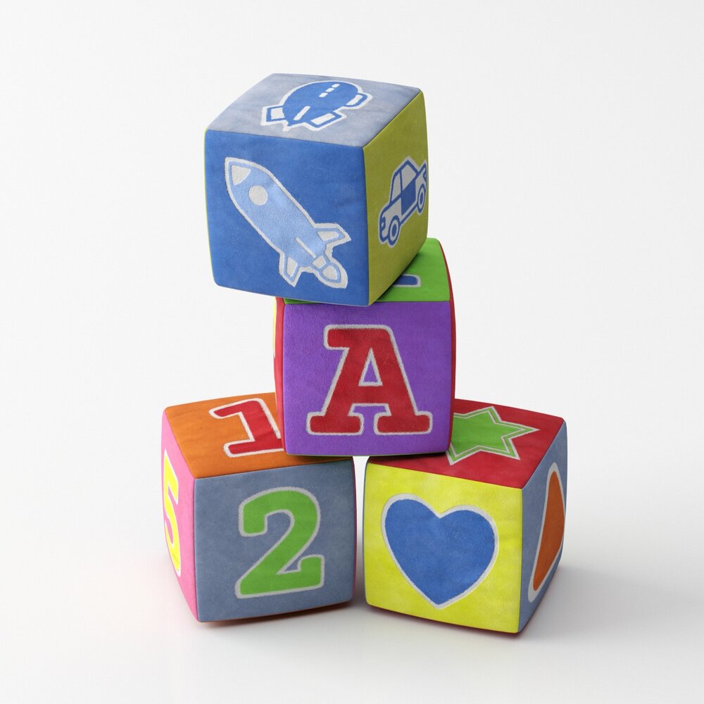 Colorful Alphabet and Number Blocks 3D model - Download Toys on ...