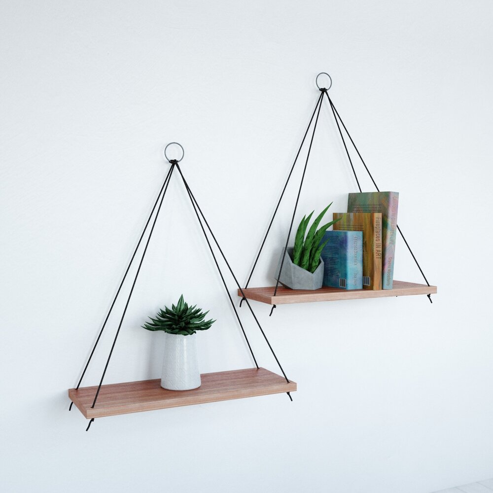 Triangular Hanging Wall Shelves 3D model - Download Decoration on ...