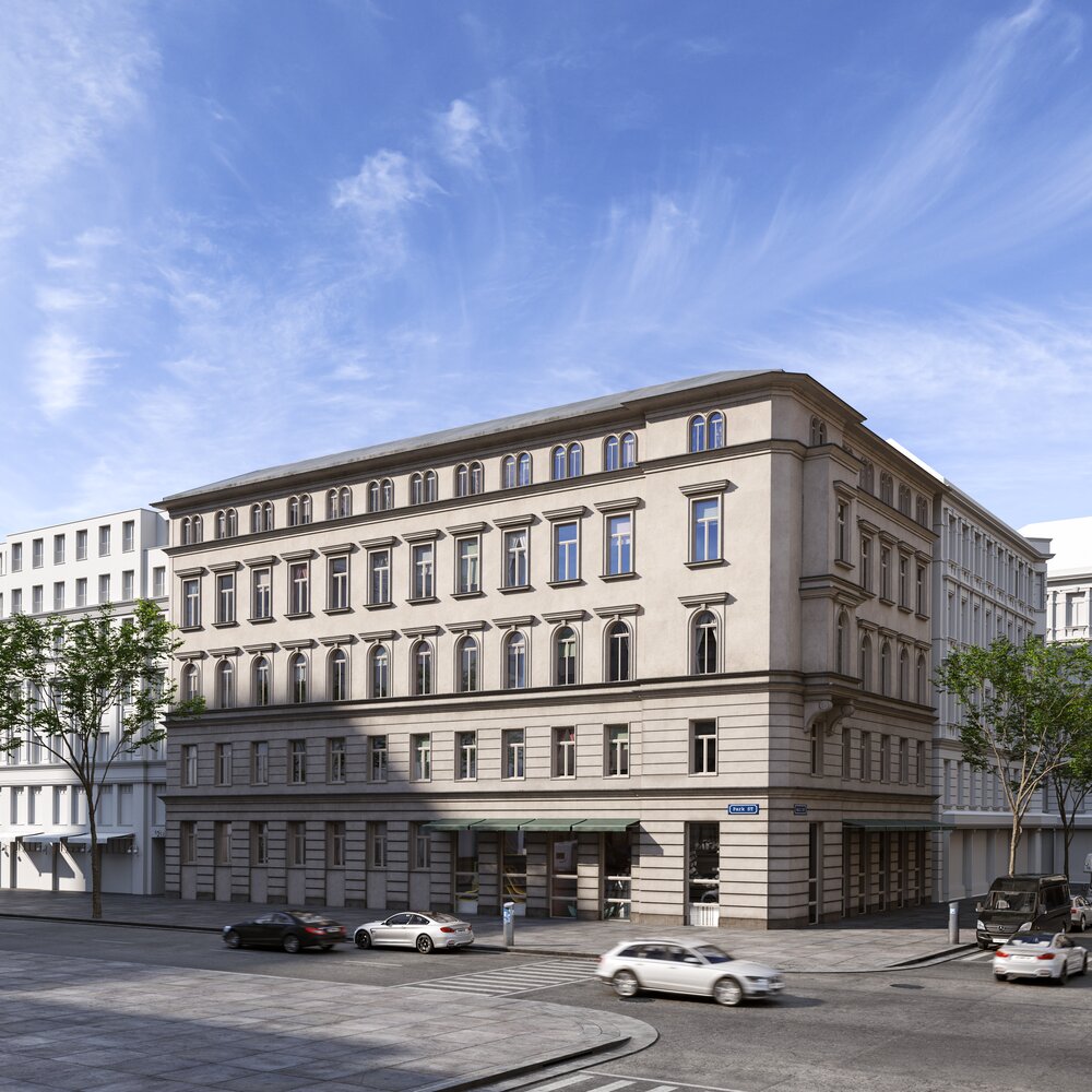 Elegant Neoclassical European Facade Commercial Building 3D model ...
