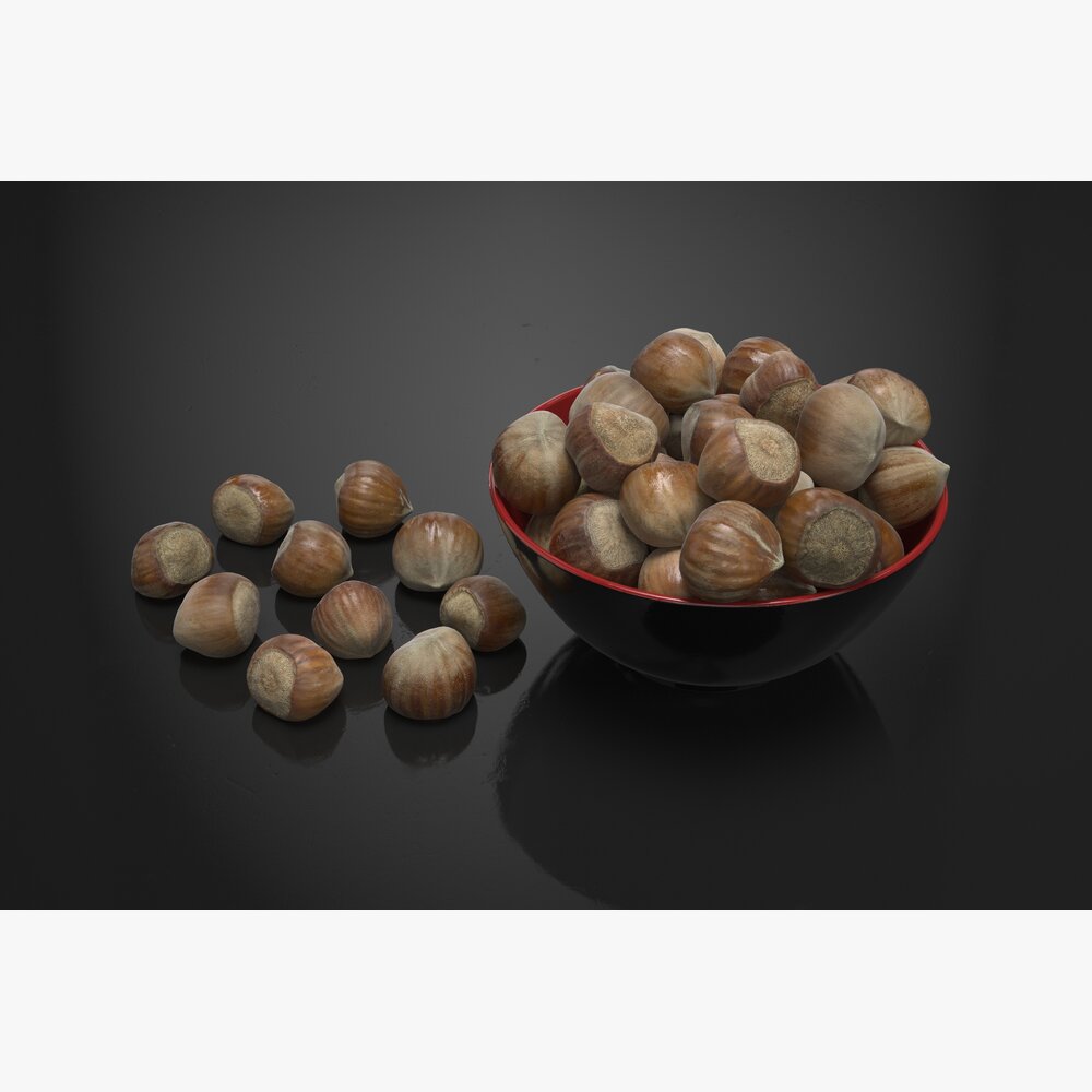 Bowl of Hazelnuts 3D model - Download Nuts on 3DModels.org