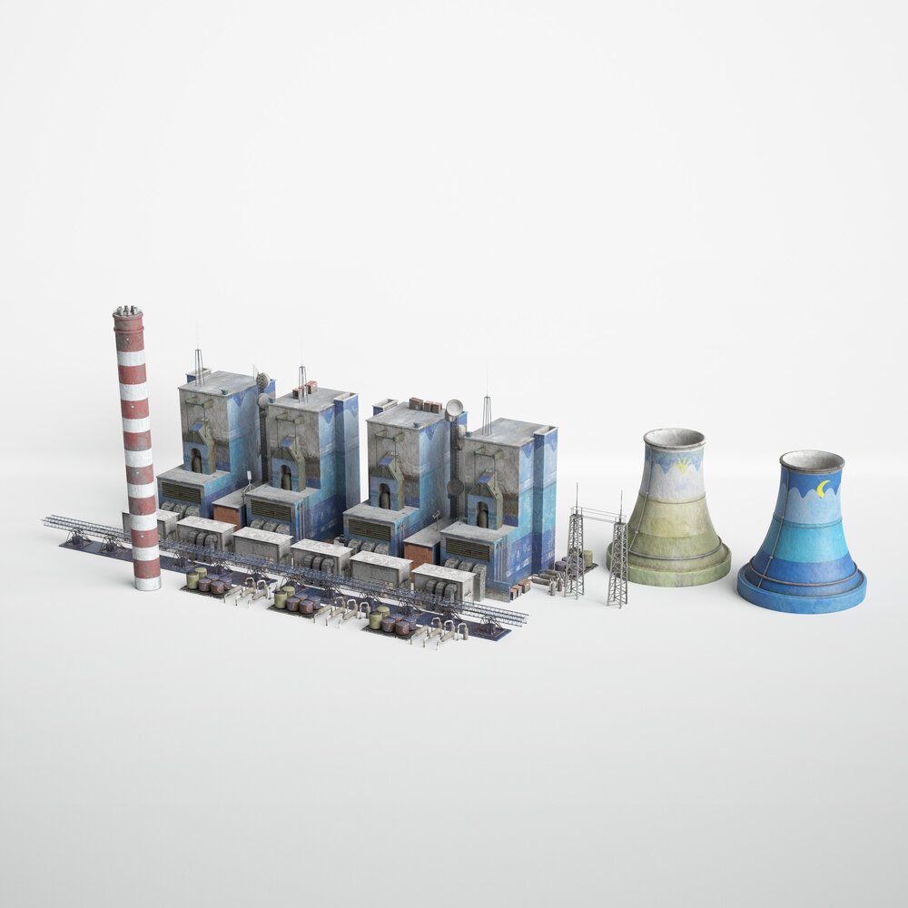 Power Station 02 3D model - Download Infrastructure Buildings on ...