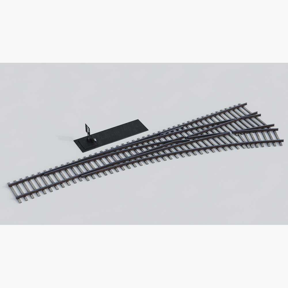 Railway Tracks Switch 3D model - Download Street elements on 3DModels.org