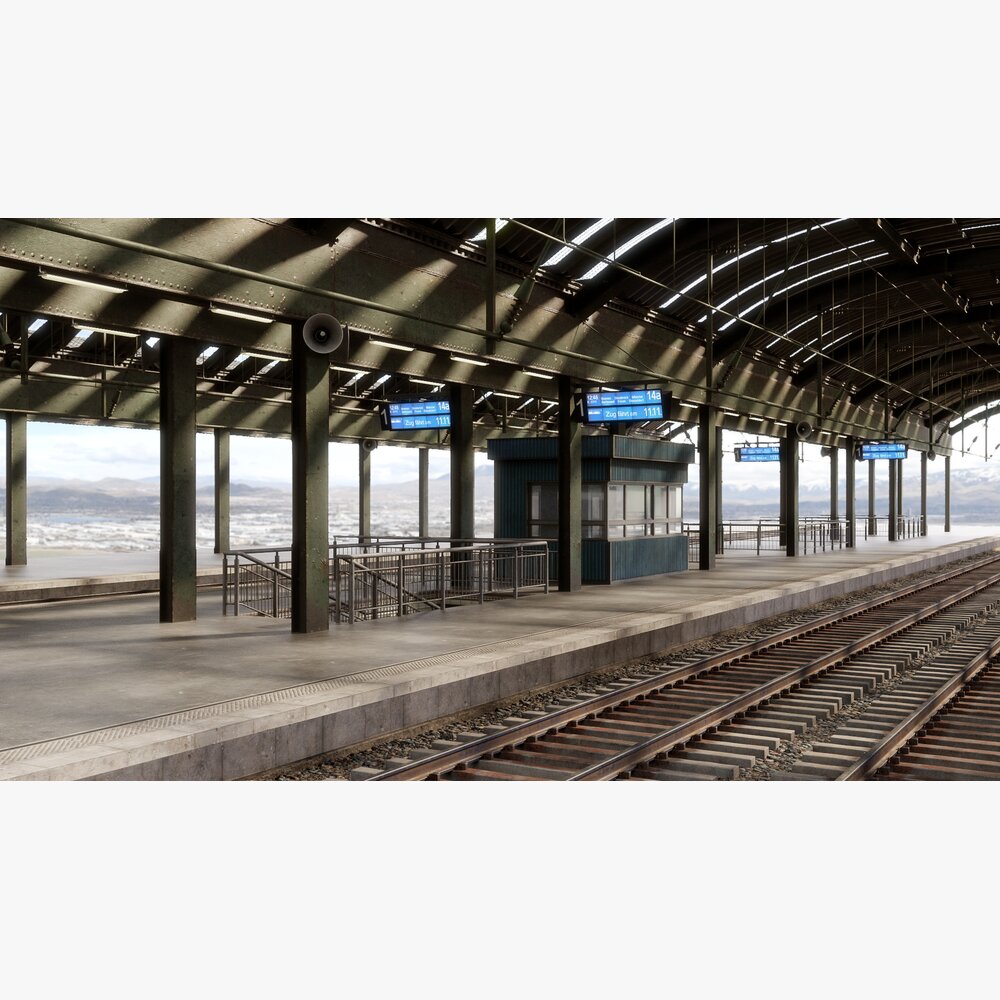 Railway Station Platform 02 3D模型 - 下载 Infrastructure Buildings on ...