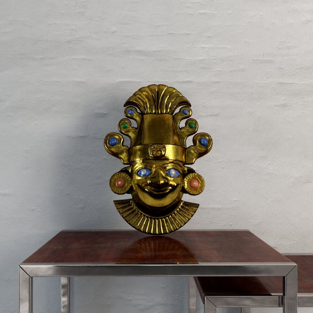 Decorative Golden Mask Sculpture 3D model - Download Sculptures on ...