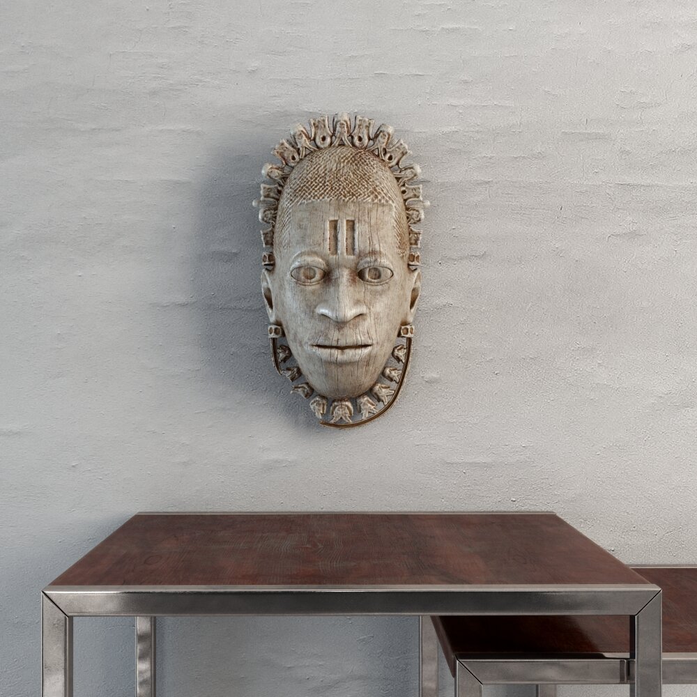 African Tribal Bone Mask Wall Decor 3D model - Download Decoration on ...