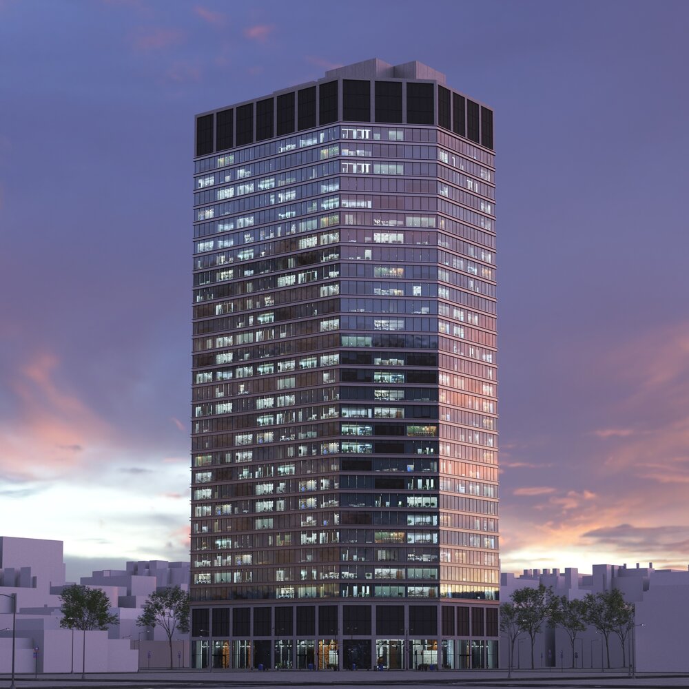 Modern Glass Skyscraper Corporate Office Tower 3D model - Download ...