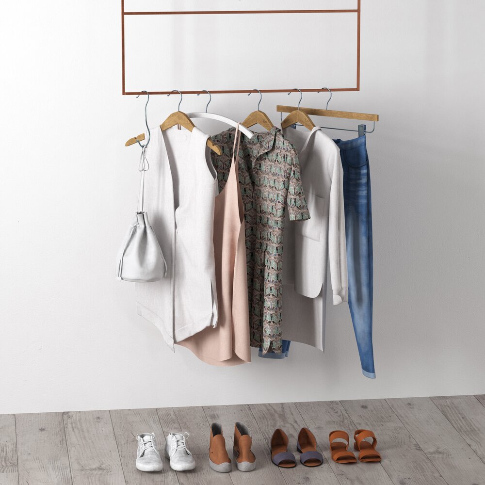 Creative Store Design: Clothing Rack 3D model - Download Appliances on ...