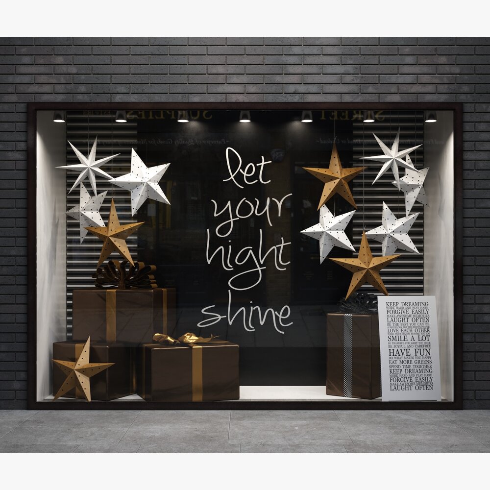 Shop Showcase with Gifts 3D model - Download Commercial Appliance on ...
