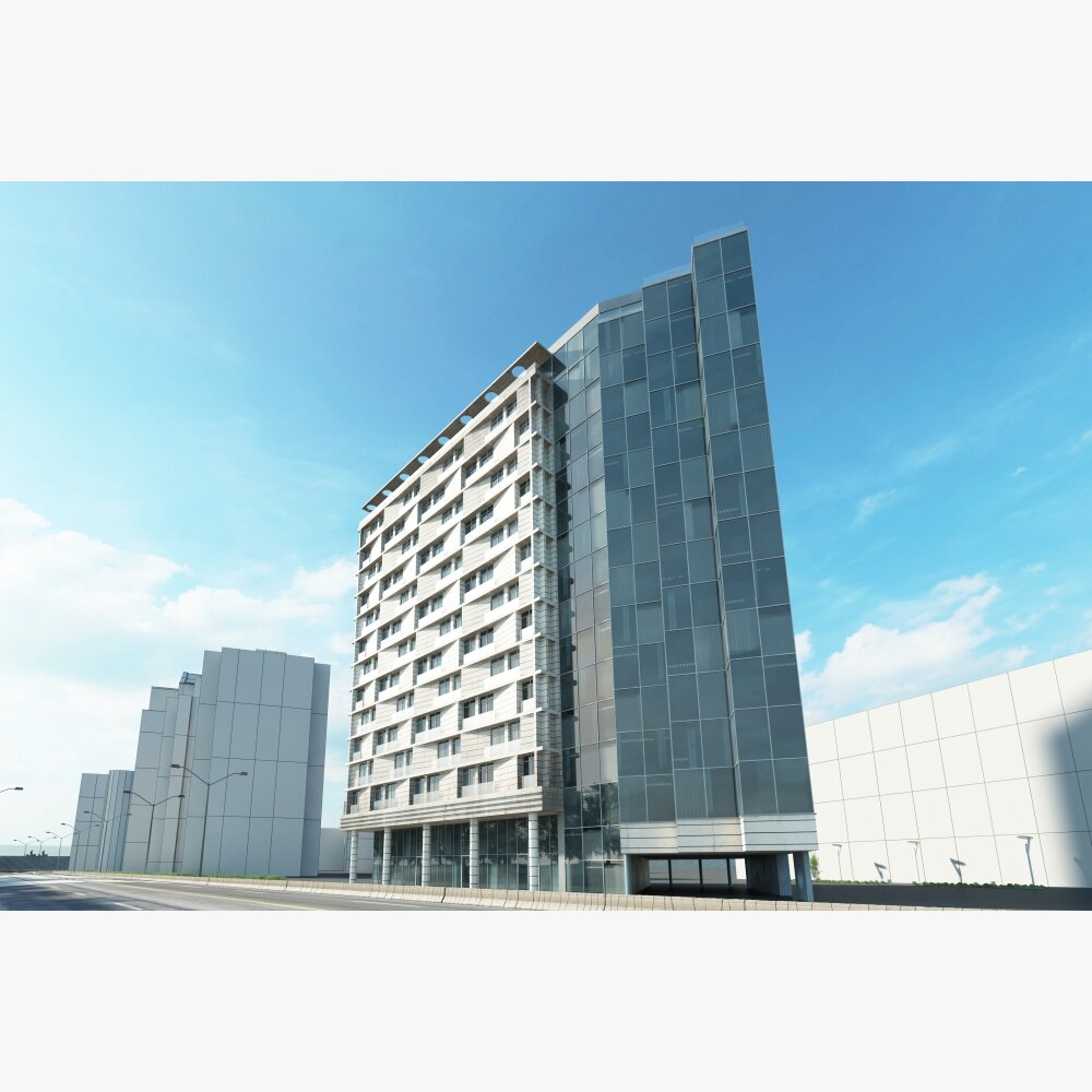 Contemporary Glass Tower Commercial Office Building 3D model - Download ...