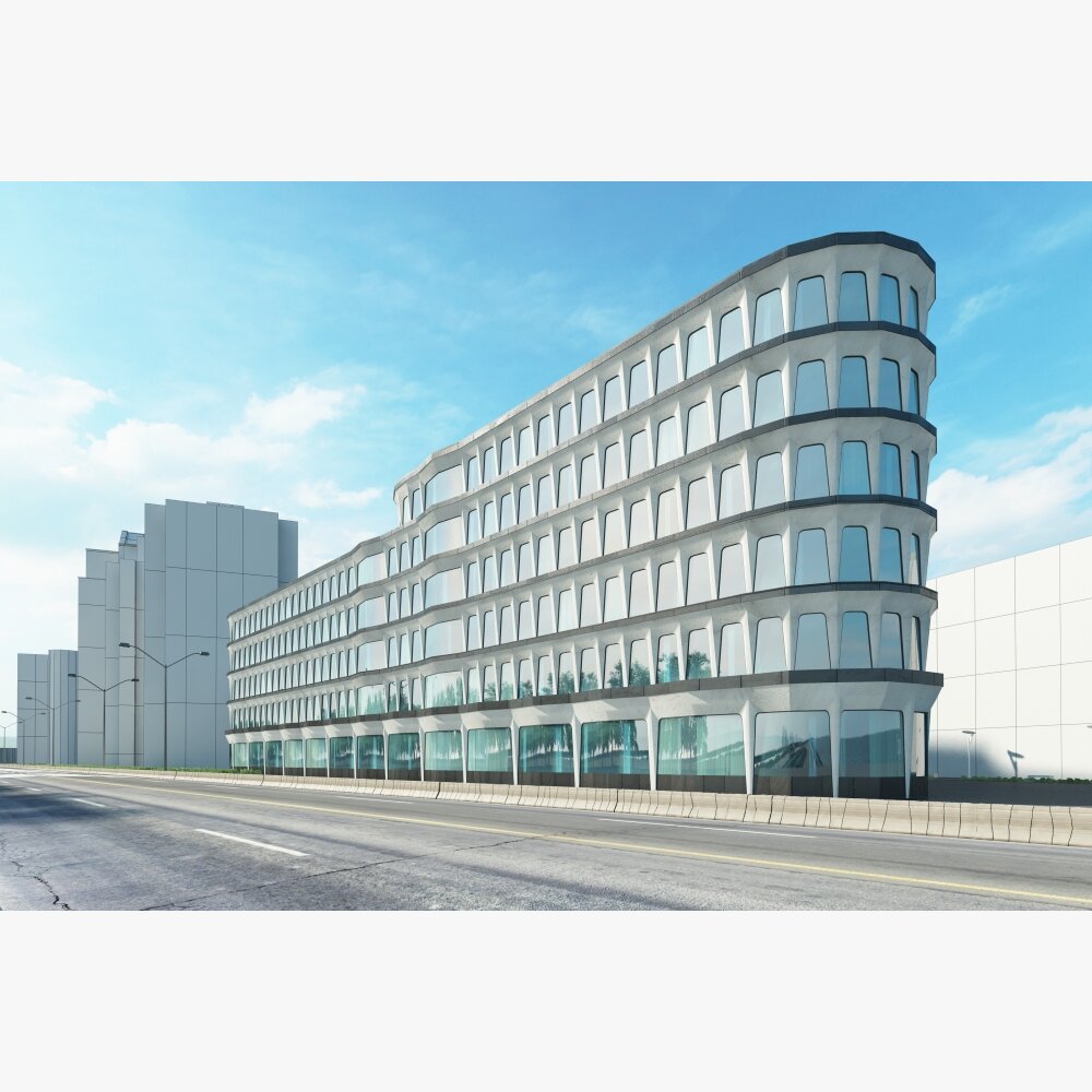 Sleek Modern Office Building 3D модель - Скачати Будинки на 3DModels.org