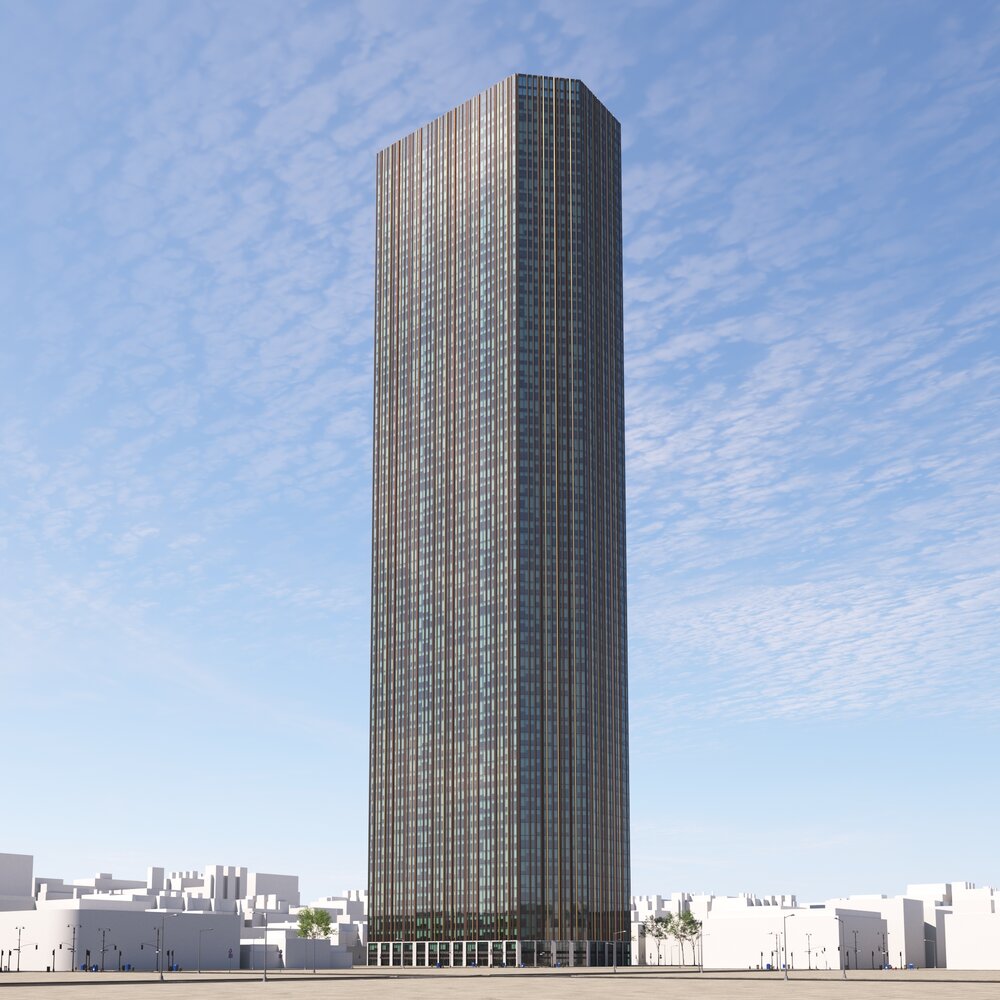 Modern Sleek Glass Skyscraper Urban Tower 3D model - Download Buildings ...