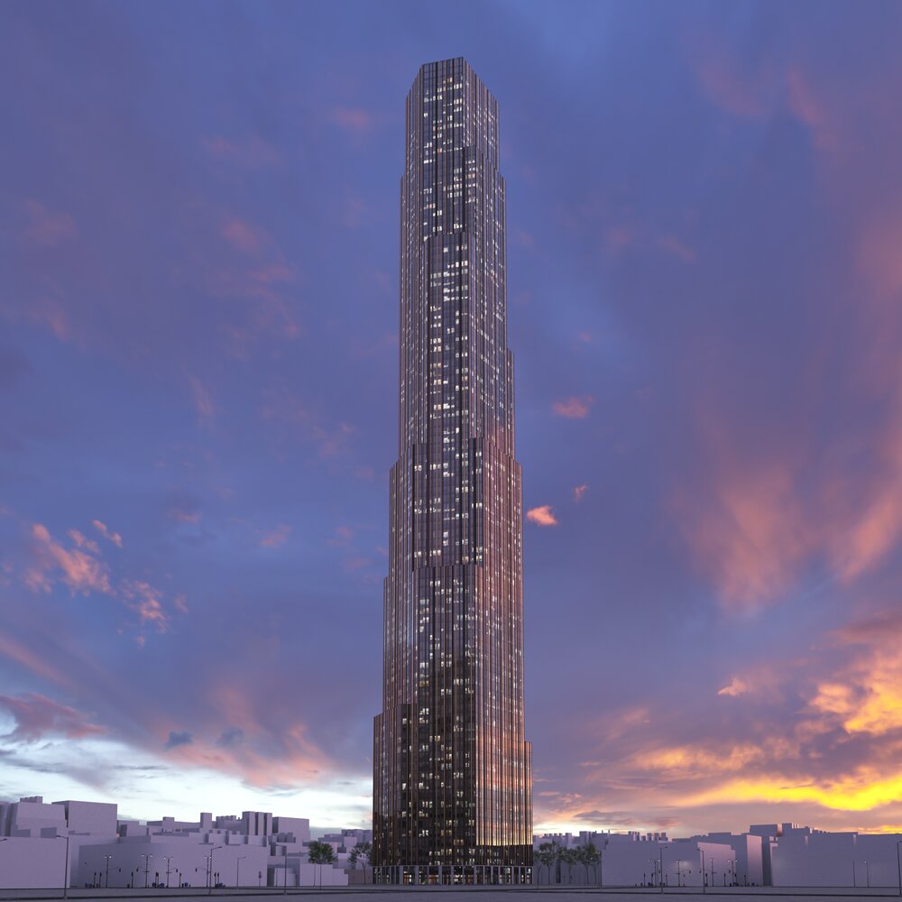 Luxury Bronze Skyscraper Tower Metropolitan Landmark 3D 모델 - 다운로드 건축물 ...