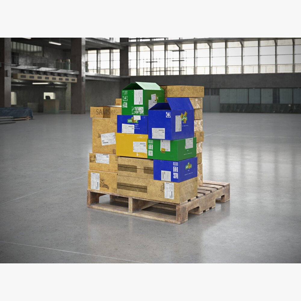 Stacked Warehouse Boxes 3D model - Download Tools on 3DModels.org