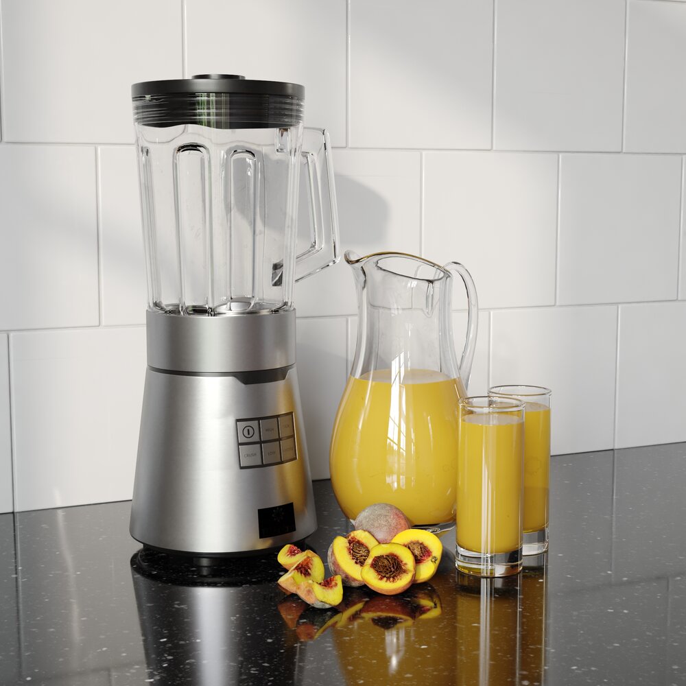 Kitchen Blender and Fresh Juice 3D model - Download Appliances on ...