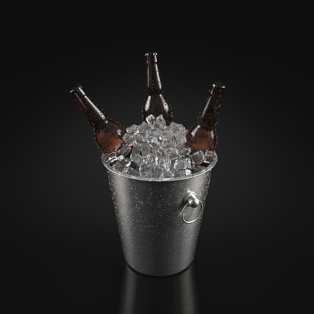 Chilled Beer Bucket 3D 모델 - 다운로드 병, 캔 on 3DModels.org