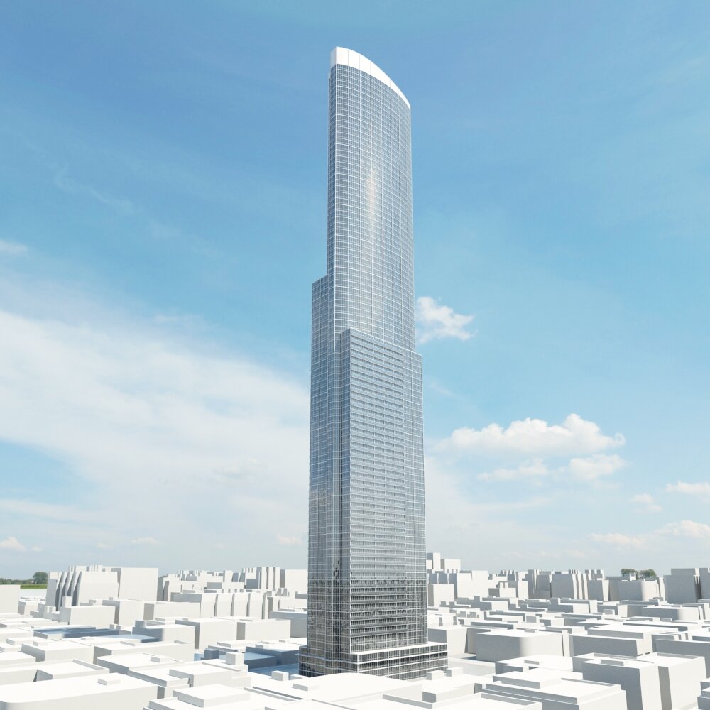 Curved Glass Highrise Tower Urban Skyline Modelo 3D - Descargar ...
