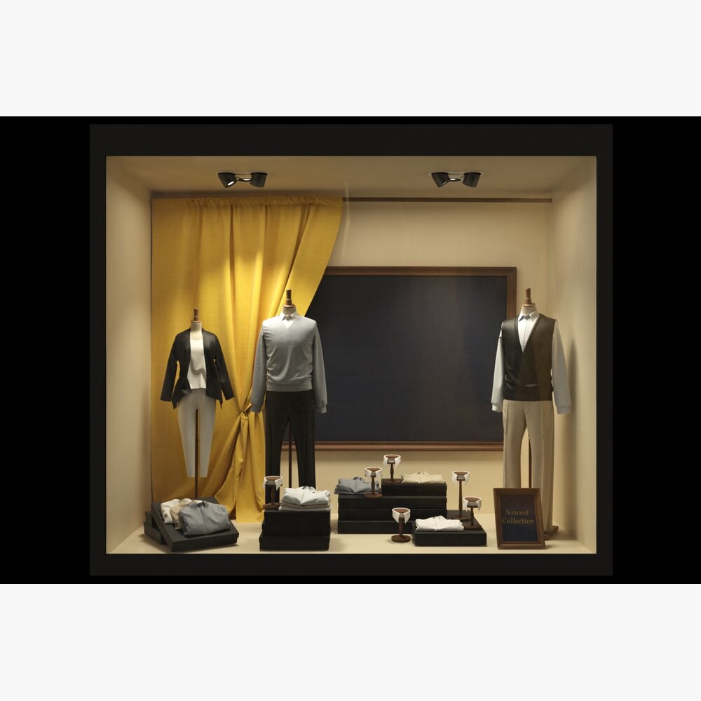 Classic Clothing Store Showcase 3D model - Download Commercial ...