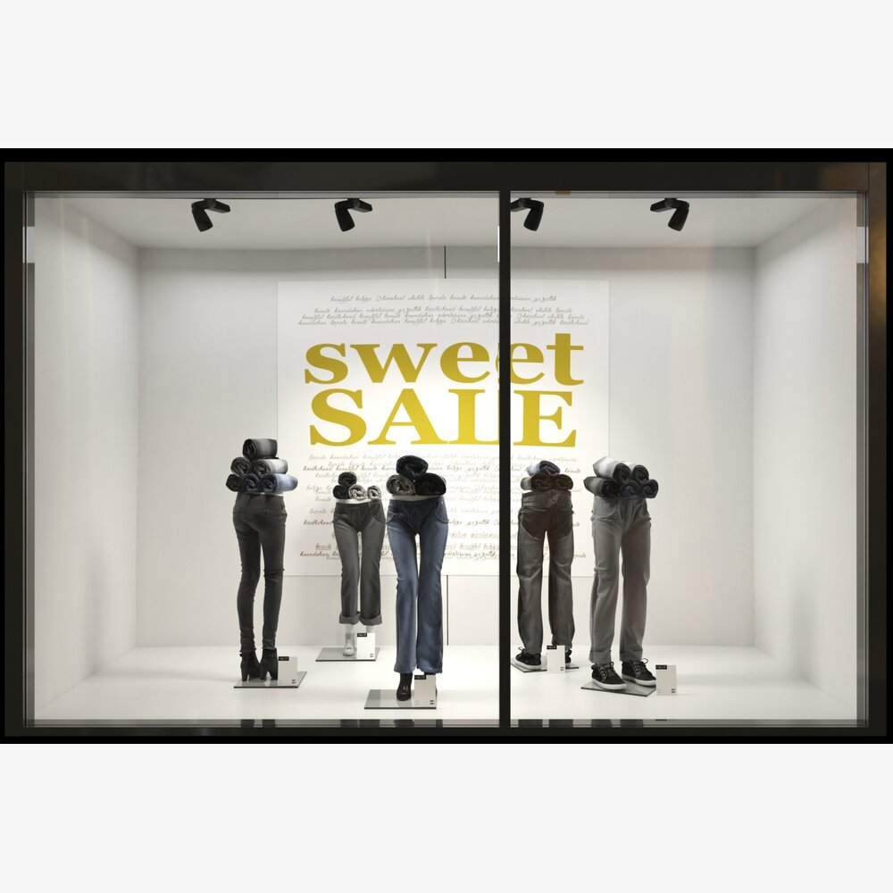 Jeans Store Showcase 3D model - Download Commercial Appliance on ...