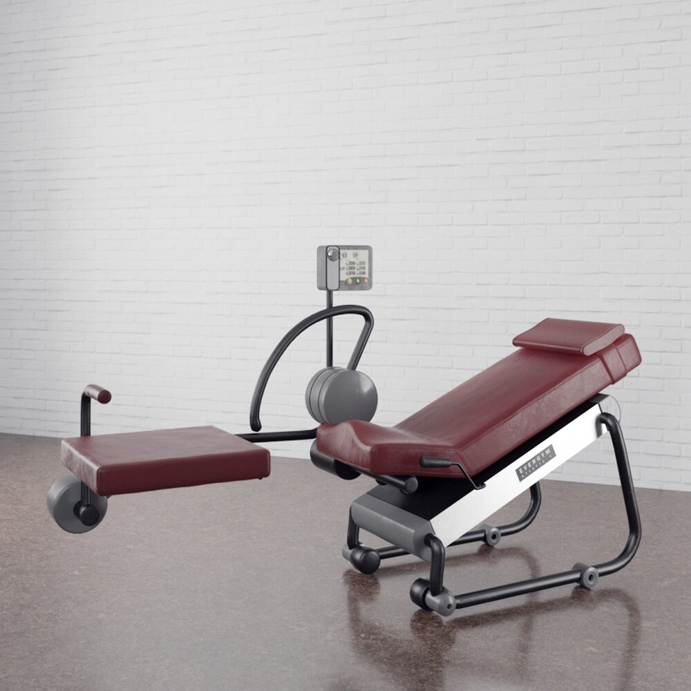 Adjustable Gym Bench with Leg Curl Machine 3D model - Download Sports ...
