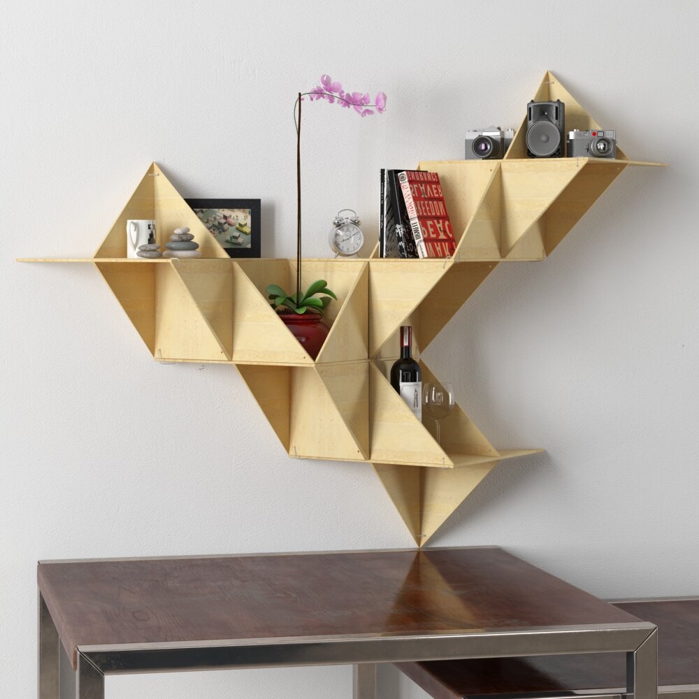 Geometric Wall Shelf 3D model - Download Shelving on 3DModels.org