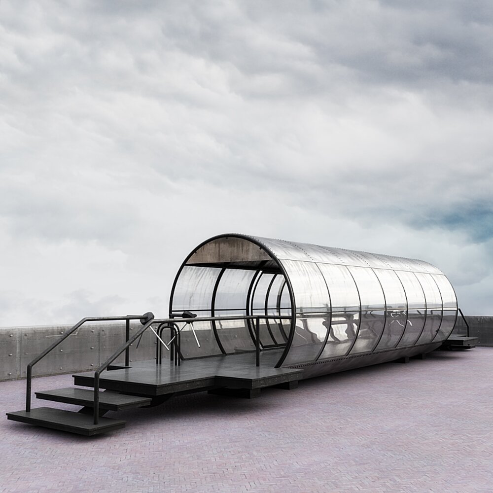 Modern Glass Tunnel Entrance 3D model - Download Street elements on ...